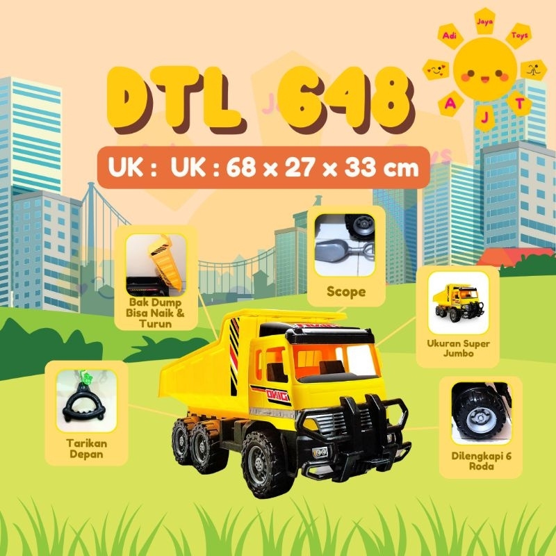 Jual shp dtl 648 mobil truk pasir jumbo // mainan anak truk ban 6 ...