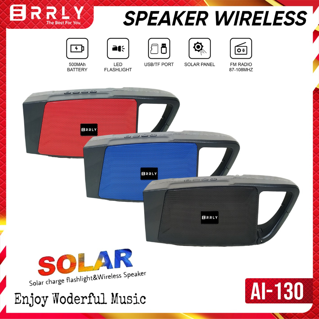 Jual Speaker Bluetooth ERRLY AI-130 Radio Senter Solar Panel Surya ...