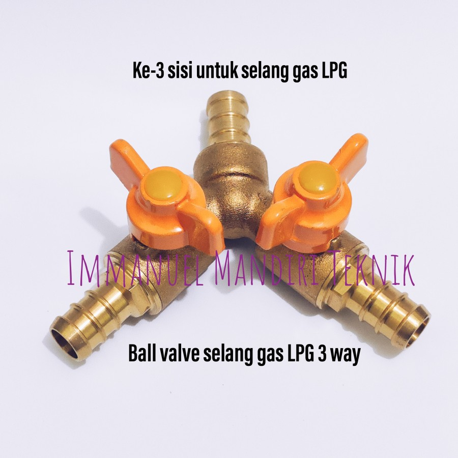 Jual Ball valve gas LPG cabang 3 / Stop kran gas 3 way LPG heavy duty | Shopee Indonesia
