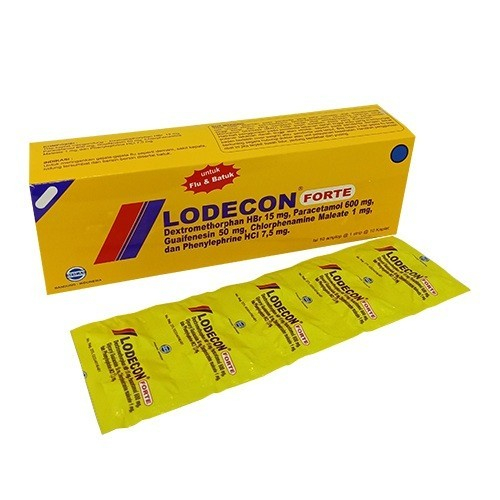 Jual LODECON FORTE 10 KAPLET UNTUK DEMAM BATUK DAN FLU PER STRIP ...