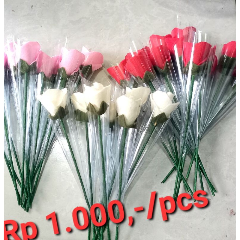 Jual Promo Bunga Mawar Flanel Satuan Pertangkai Murah SERIBUAN *Min 5 ...