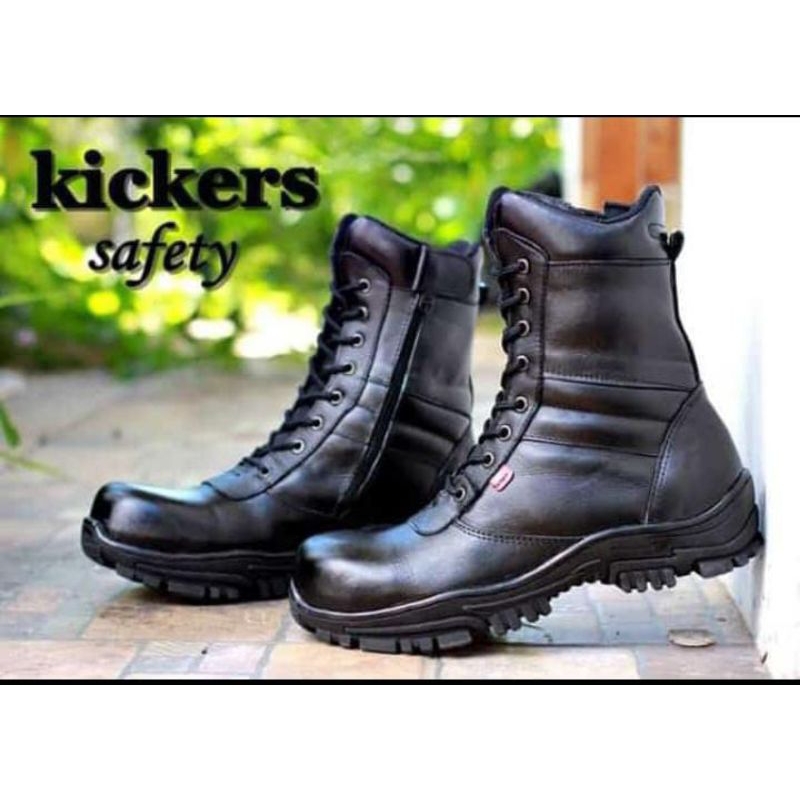 Jual sepatu safety boots PDL Kickers full kulit sol karet ujung besi ...