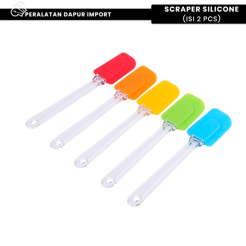 Jual Scraper Spatula Silicone Warna Set isi 2 Ukuran Besar 24 cm ...