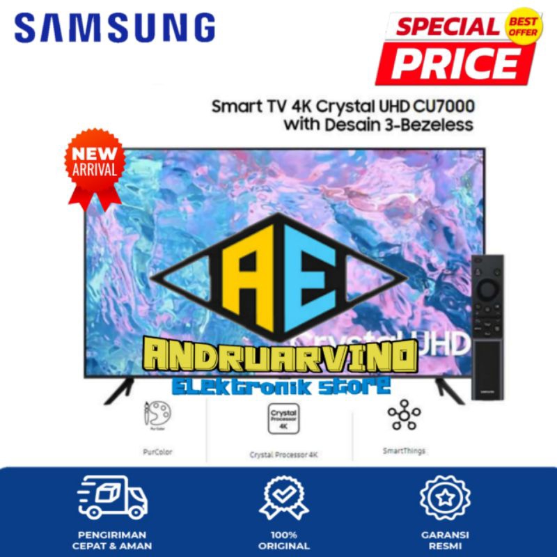 Jual TV LED SAMSUNG 43 INCH UA43CU7000 CRYSTAL UHD 4K DIGITAL SMART TV | Shopee Indonesia