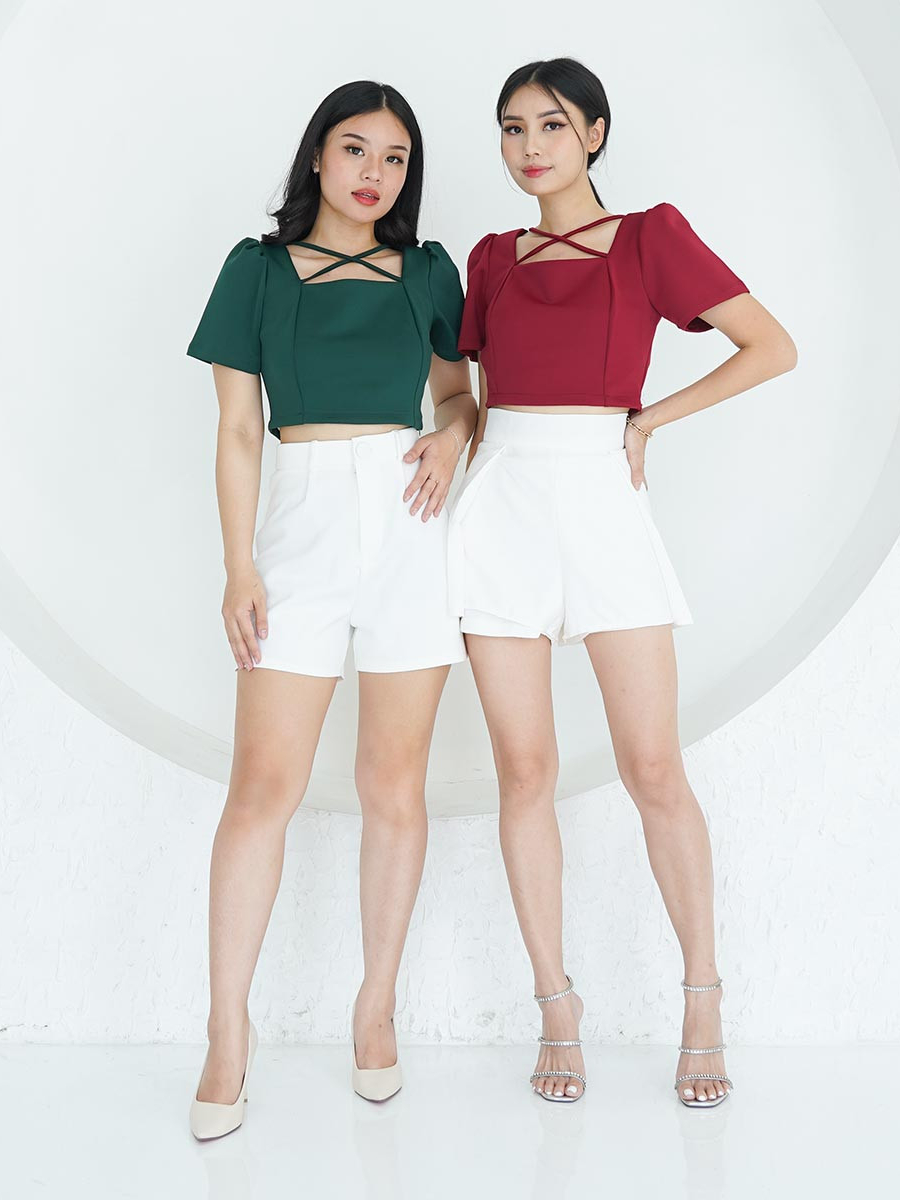 Jual Crop Top Prime Scuba Lulubi Baju Atasan Blouse Wanita Kekinian ...