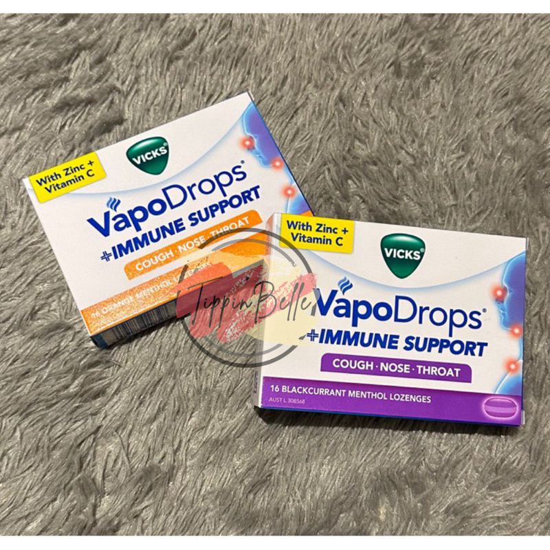 Jual Vicks VapoDrops + Immune Support Lozenges Permen Tenggorokan ori Singapore | Shopee Indonesia