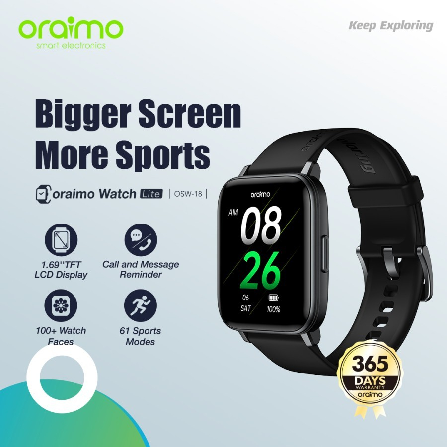 Jual Smartwatch Oraimo OSW-18 Black | Shopee Indonesia