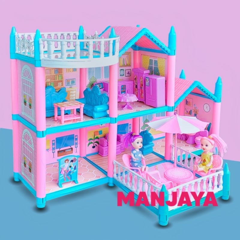 Jual Mainan Rumah Rumahan Boneka Berbi Original Dream house Doll house ...