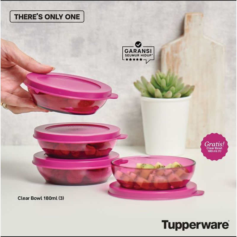 Jual Clear bowl tupperware ukuran 180 ml (4) / mangkok kristal tupperware | Shopee Indonesia