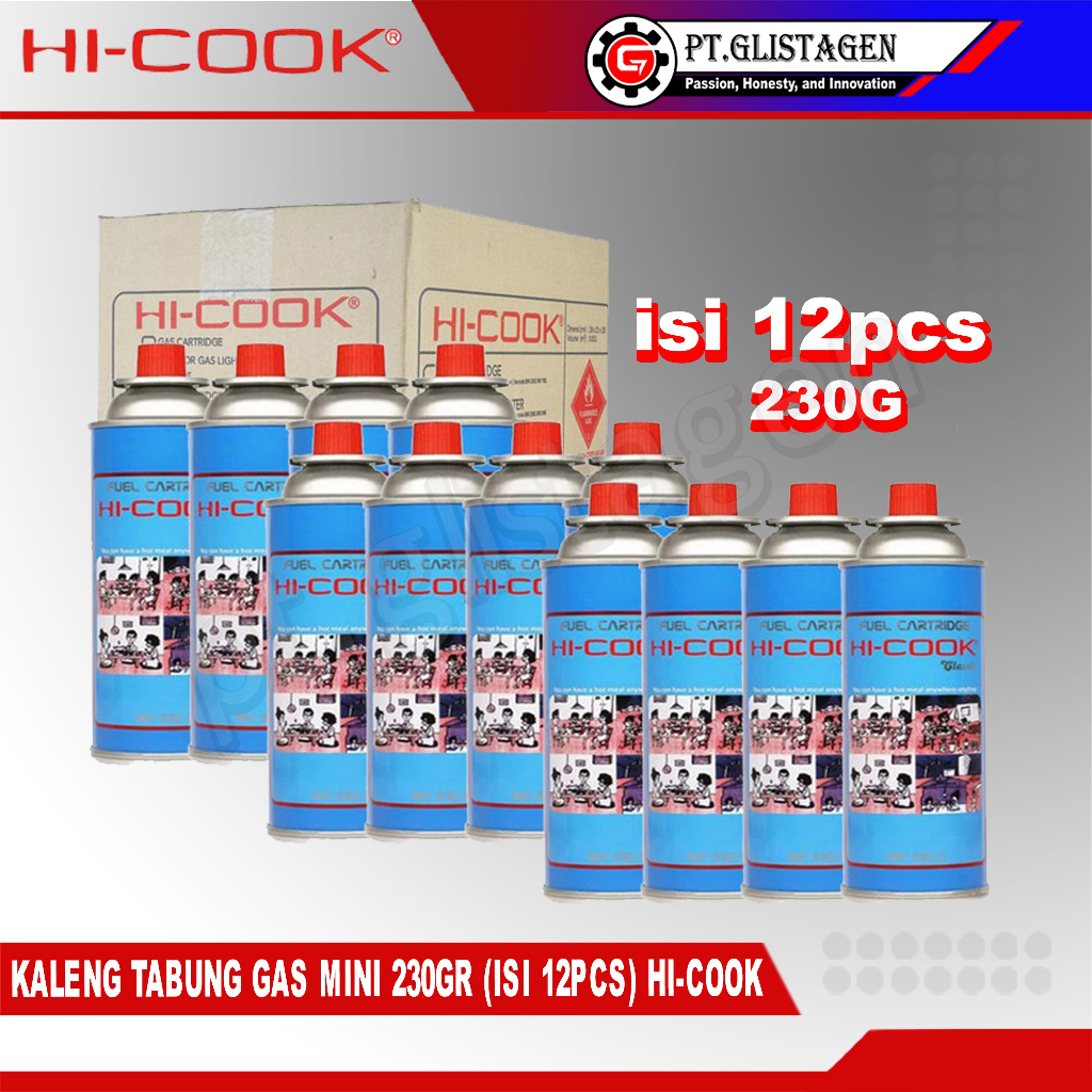 Jual HI-COOK Kaleng Tabung Gas Mini Kompor Portable 230gr (1 DUS isi ...