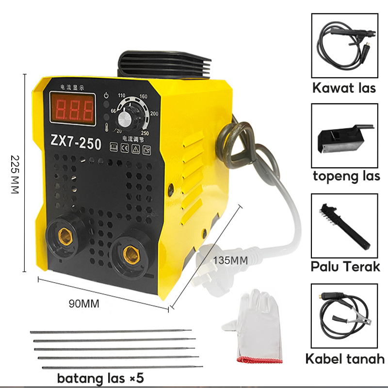Jual Reaim Mesin Las Inverter MMA-250 105A 450 watt Inverter Mesin las ...