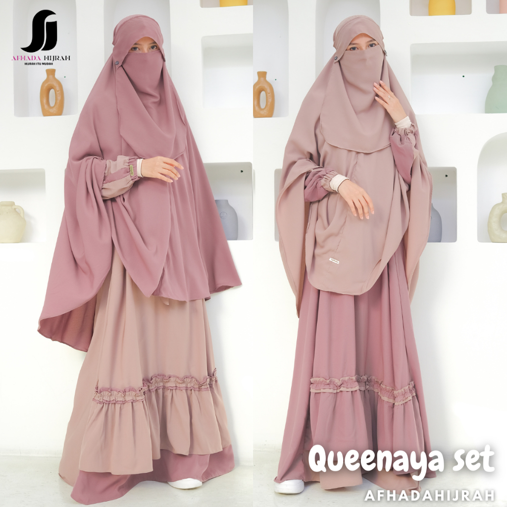 Jual Afhadahijrah - Gamis syari cadar poni Queenaya wolfis fortaleza ...