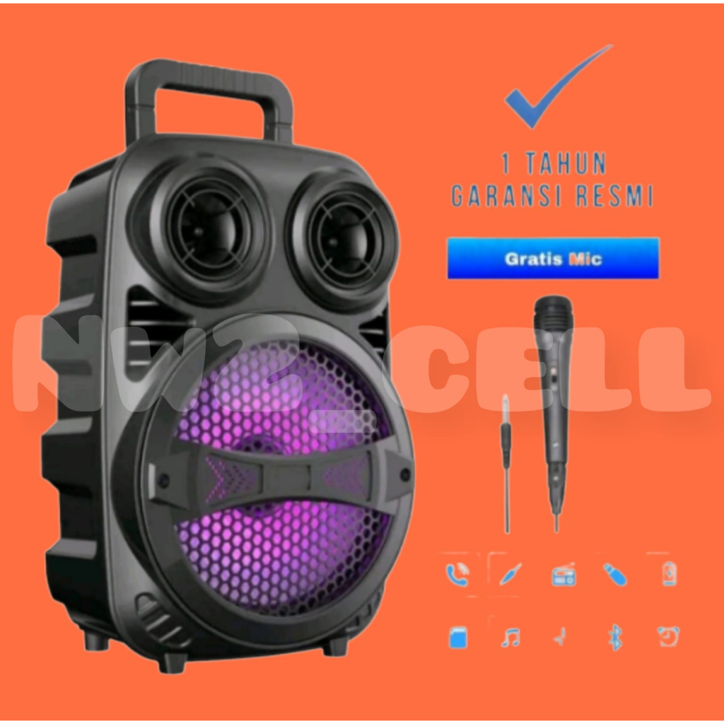 Jual Speaker Bluetooth Karaoke 3381 6,5 Inch Free Mic Karaoke MP3 Salon ...