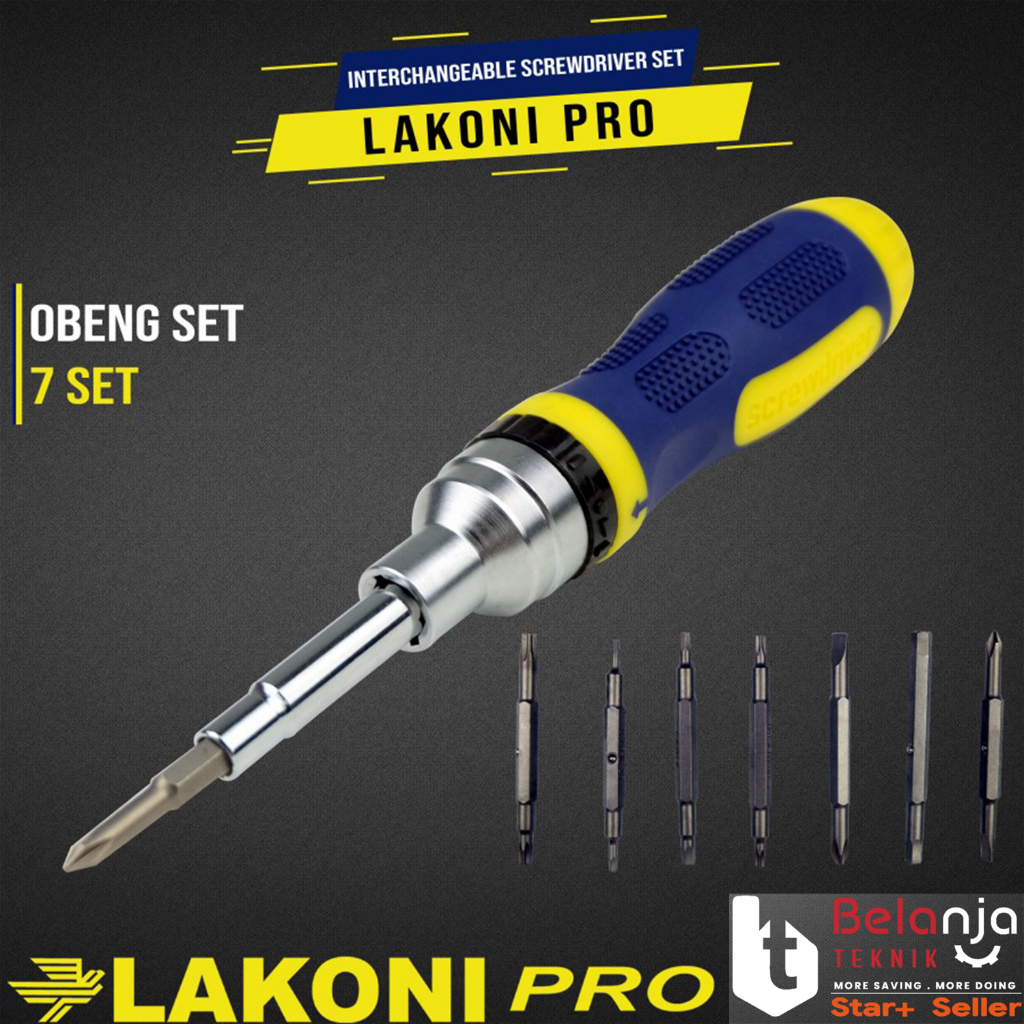 Jual Obeng Set 7 Pcs Jetjo Tools Interchangeable Screwdriver Set 7pcs ...