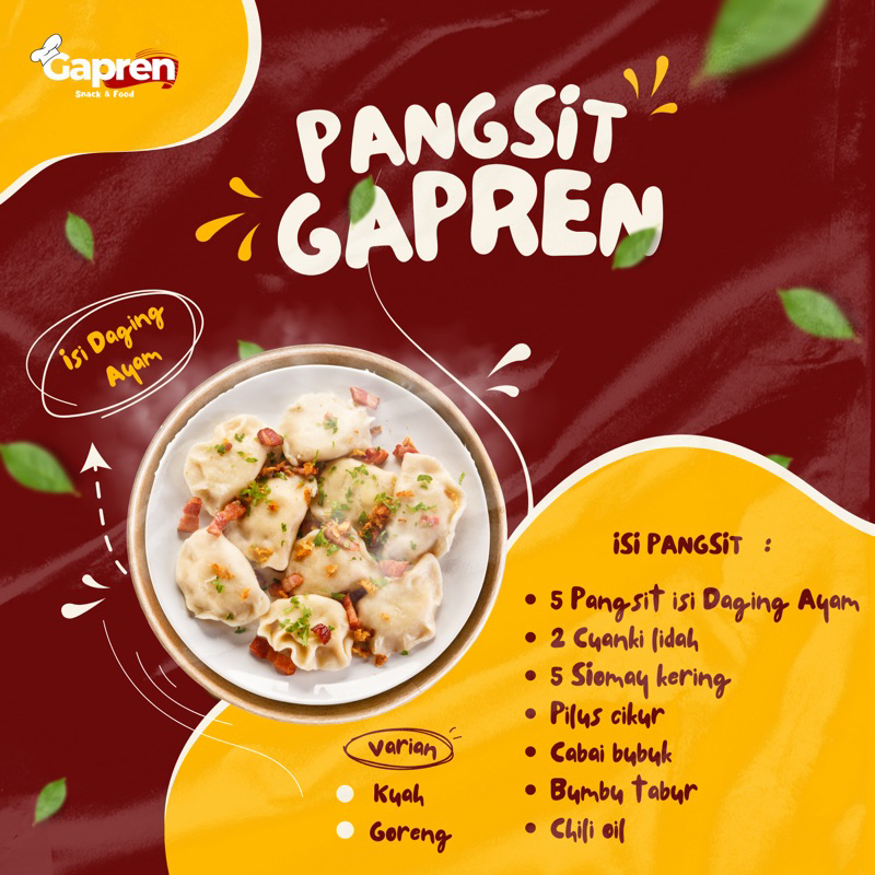 Jual pangsit kuah frozen Gapren snack & Food / pangsit kuah / makanan ...