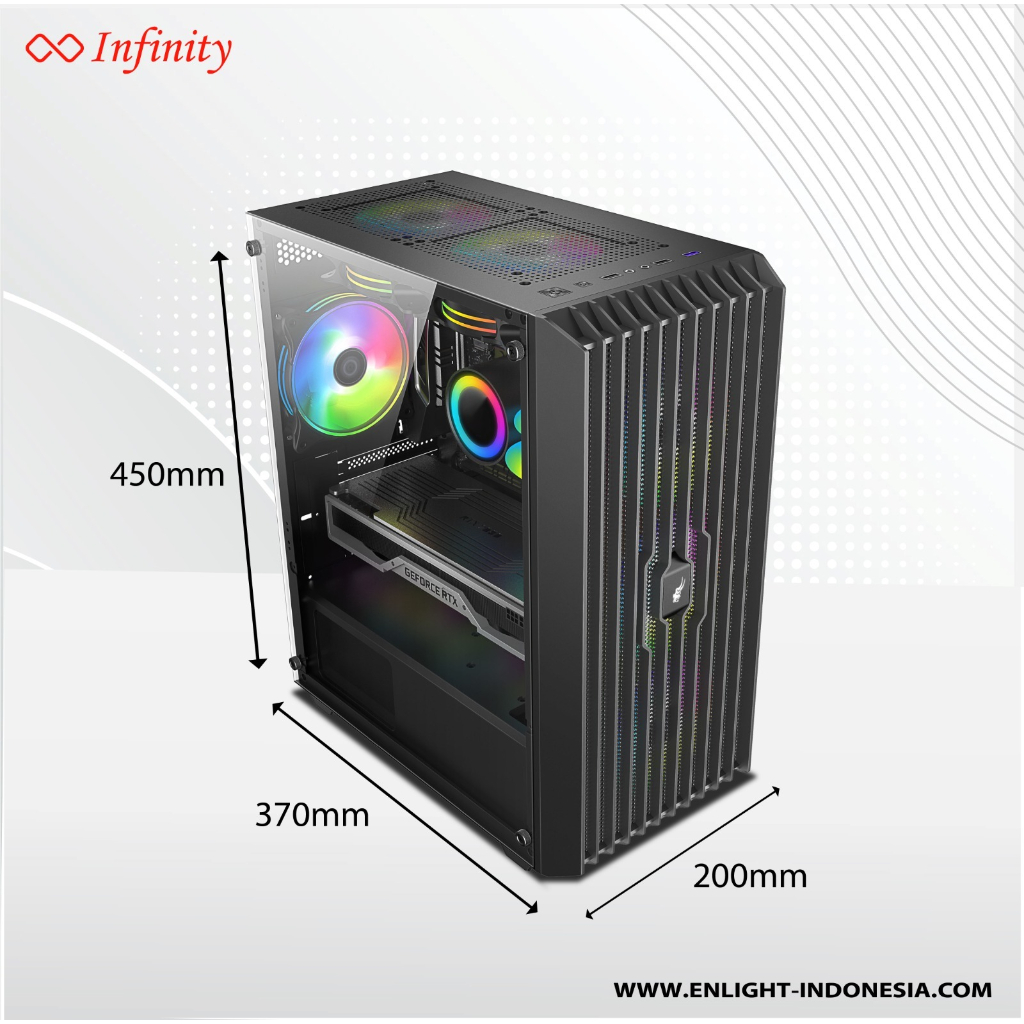 Jual INFINITY CASING GAMING POSEIDON V3 + 3 FAN RGB | Shopee Indonesia