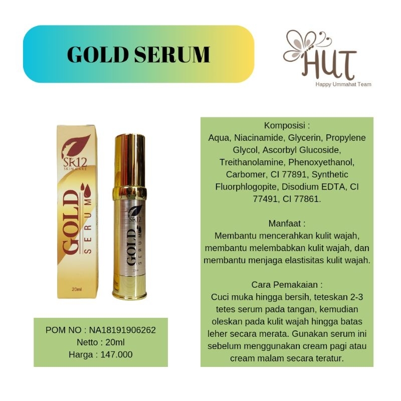 Jual Serum Gold SR12 dengan kilauan emas yang membuat wajah bersinar ...