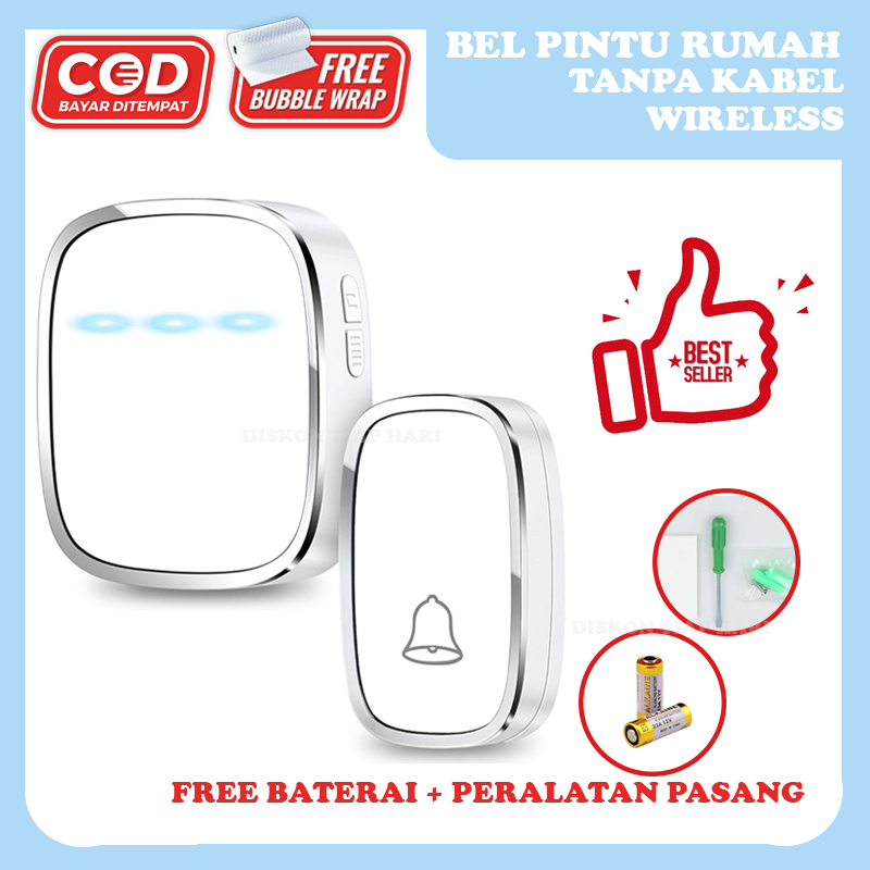 Jual DTH Bel Rumah Wireless Tanpa Kabel 300M Door Bell 36 Variasi Suara ...
