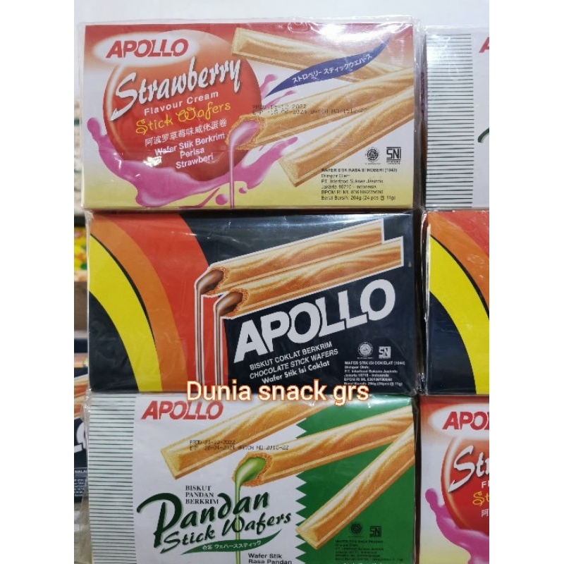 Jual Apollo stick wafer isi 24pcs varian coklat strawbery pandan ...