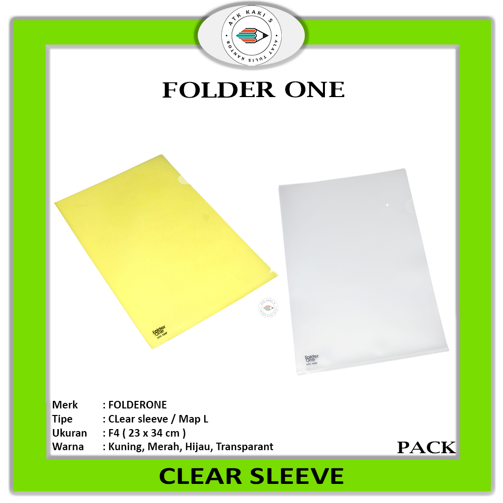 Jual FOLDER ONE - Map L Map Bening Folio F4 Warna - Lusin | Shopee Indonesia