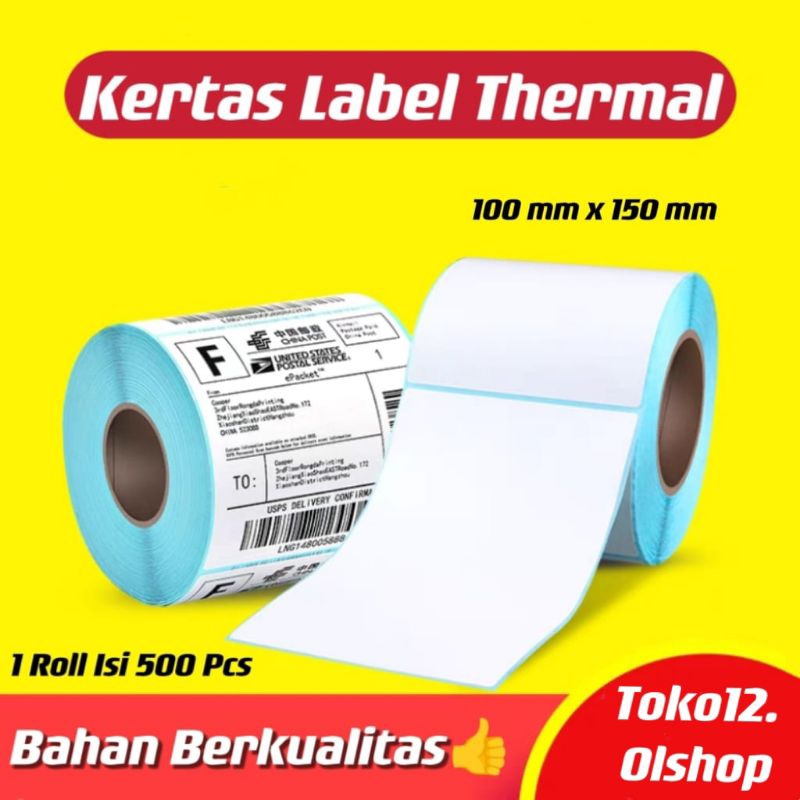 Jual Kertas Label Thermal 100x150 Stiker Barcode Ukuran A6⭐Toko12⭐ | Shopee Indonesia