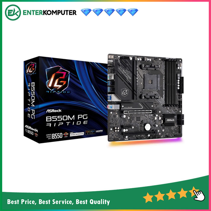 Jual ASRock B550M PG Riptide (AM4, AMD Promontory B550, DDR4, USB3.2 ...