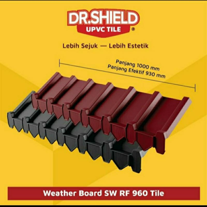 Jual Nok UPVC genteng Weatherboard RF 960 Dr Shield/Nok Dr Shield lis bawah genteng Weatherboard ...