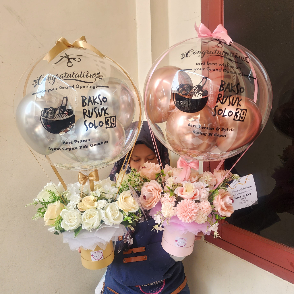 Jual Buket Balon Bucket Balon bunga ARTIFICIAL bloom box kaisha.ms ...