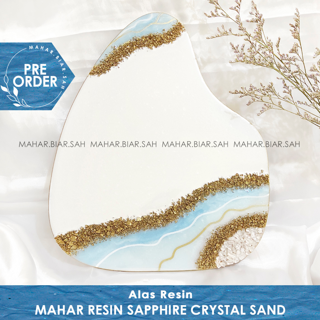 Jual PO 32 / 34 / 36 cm Malibu Resin / Baby Blue Gold resin putih biru ...