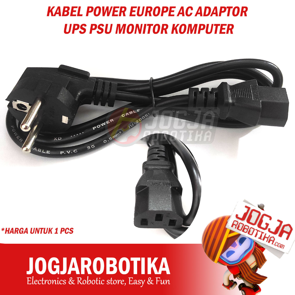 Jual KABEL POWER EUROPE AC ADAPTOR UPS PSU MONITOR KOMPUTER | Shopee ...