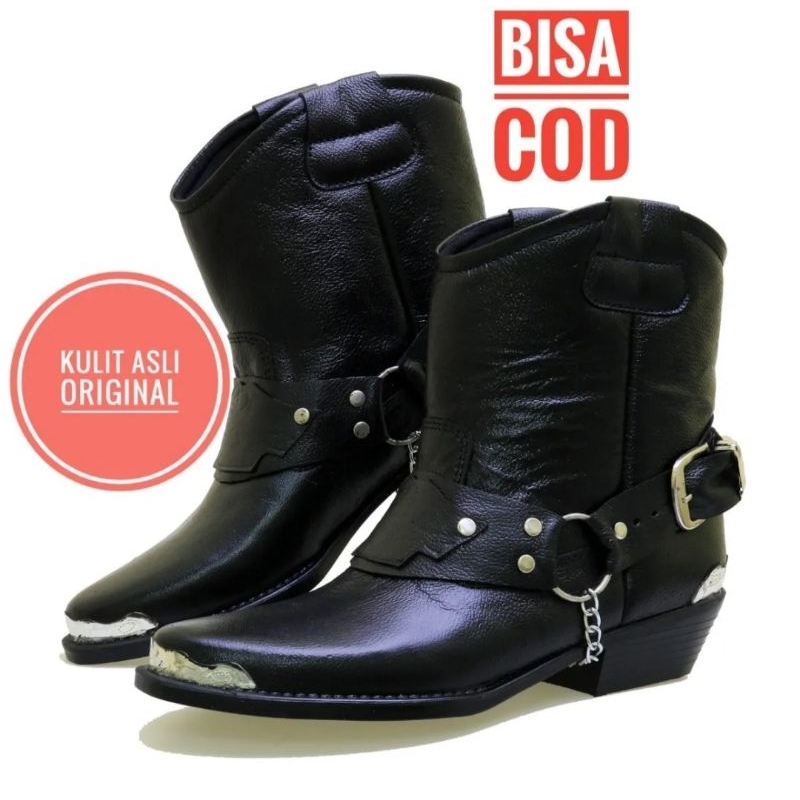 Jual SEPATU BOOT KOBOY/ SEPATU TOURING / BNN 287 | Shopee Indonesia