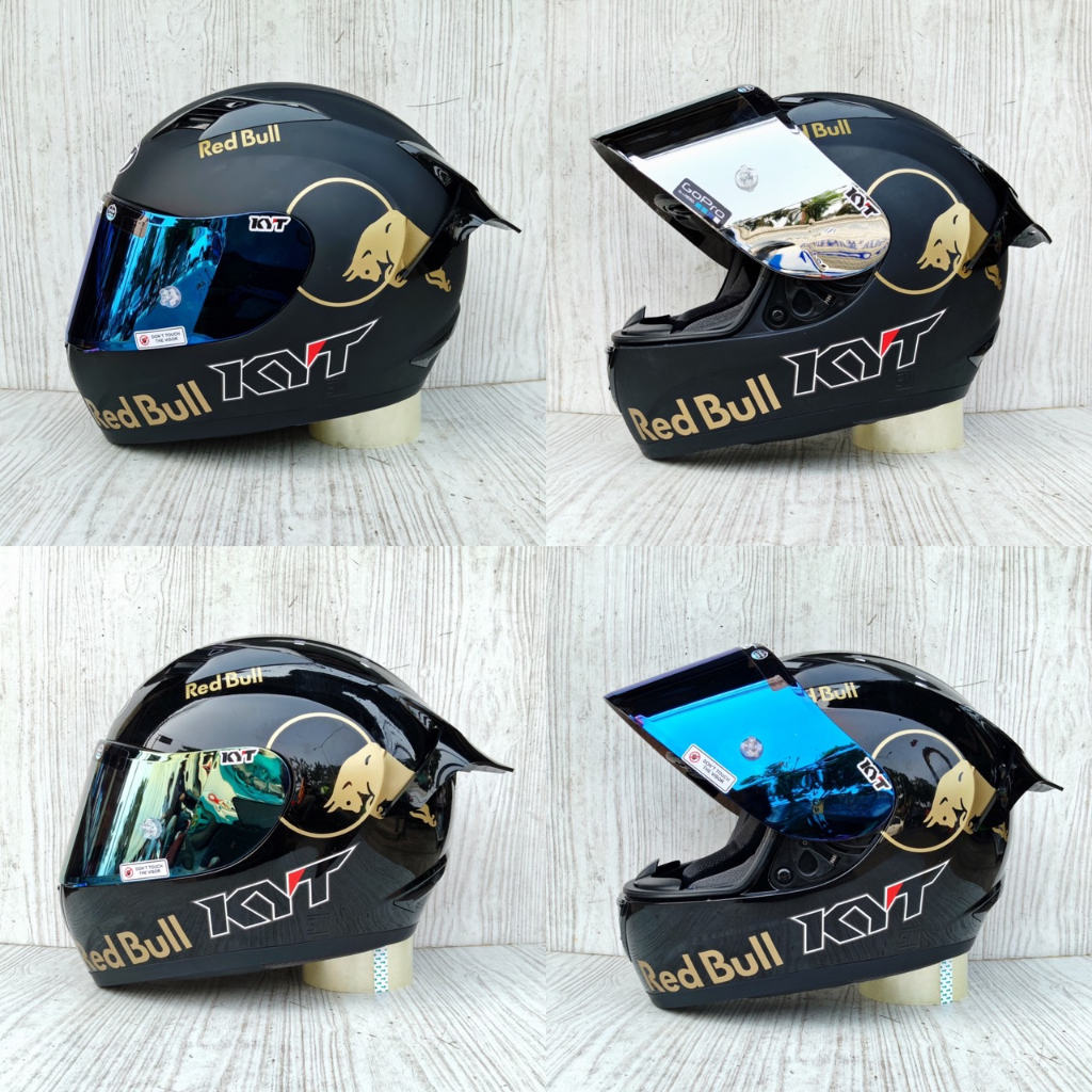 Jual HELM KYT R10 REDBULL GOLD BLACK DOFF BLACK GLOSSY | HELM FULL FACE ...