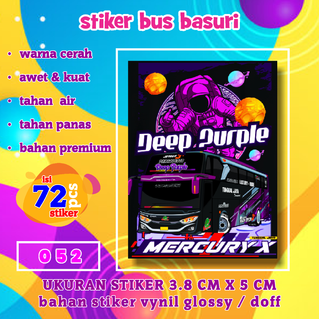 Jual VIRAL stiker bus basuri isi 72 stiker [ black angel anti kecot ...
