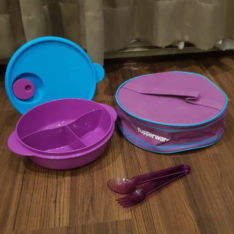 Jual Tempat makan bulat tupperware ungu | Shopee Indonesia