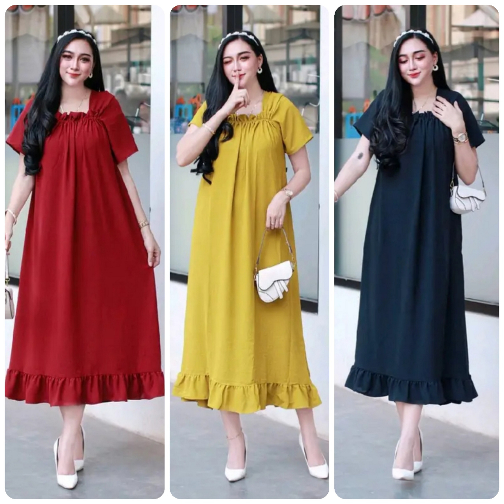 Jual Paket Hemat 3pcs Daster Fuji Bahan Cringkle Airflow Homedress ...