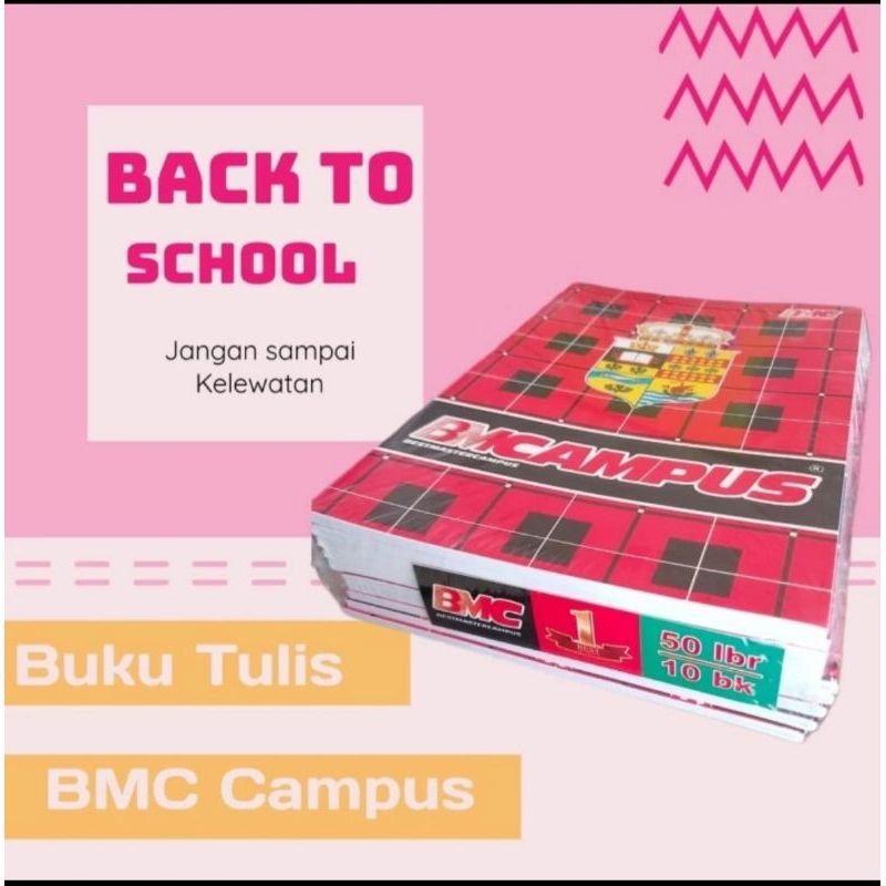 Jual Buku Tulis Campus BMC Isi 50 Lembar (1 Pack/10 Buku) | Shopee ...