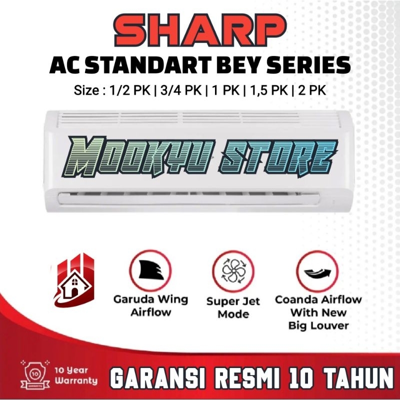 Jual AC SHARP 1 PK Standard | AHA9BEY | AHA9ZCY | Freon R32 | 760 Watt ...