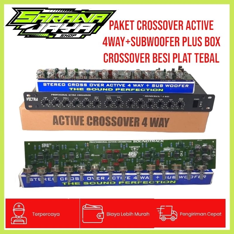 Jual PAKET CROSSOVER ACTIVE 4WAY+SUBWOOFER PLUS BOX CROSSOVER BESI PLAT TEBAL | Shopee Indonesia