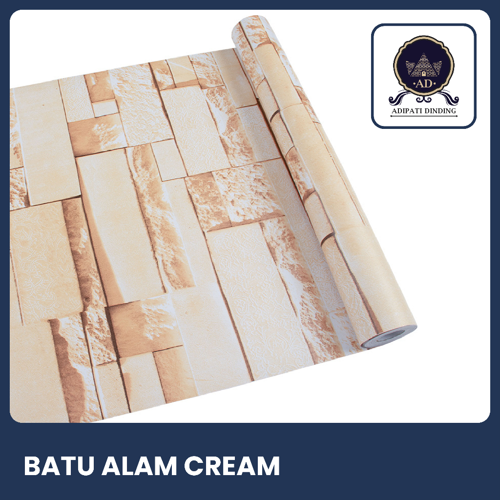 Jual Adipati Official Store - Wallpaper Motif Batu Alam Cream Ukuran 45 ...
