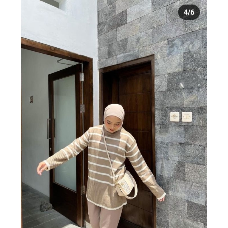 Jual SWEATER RAJUT HARU KNIT BLOUSE OVERSIZE WANITA-SIZE L/XL-BB-40-65-KG | Shopee Indonesia