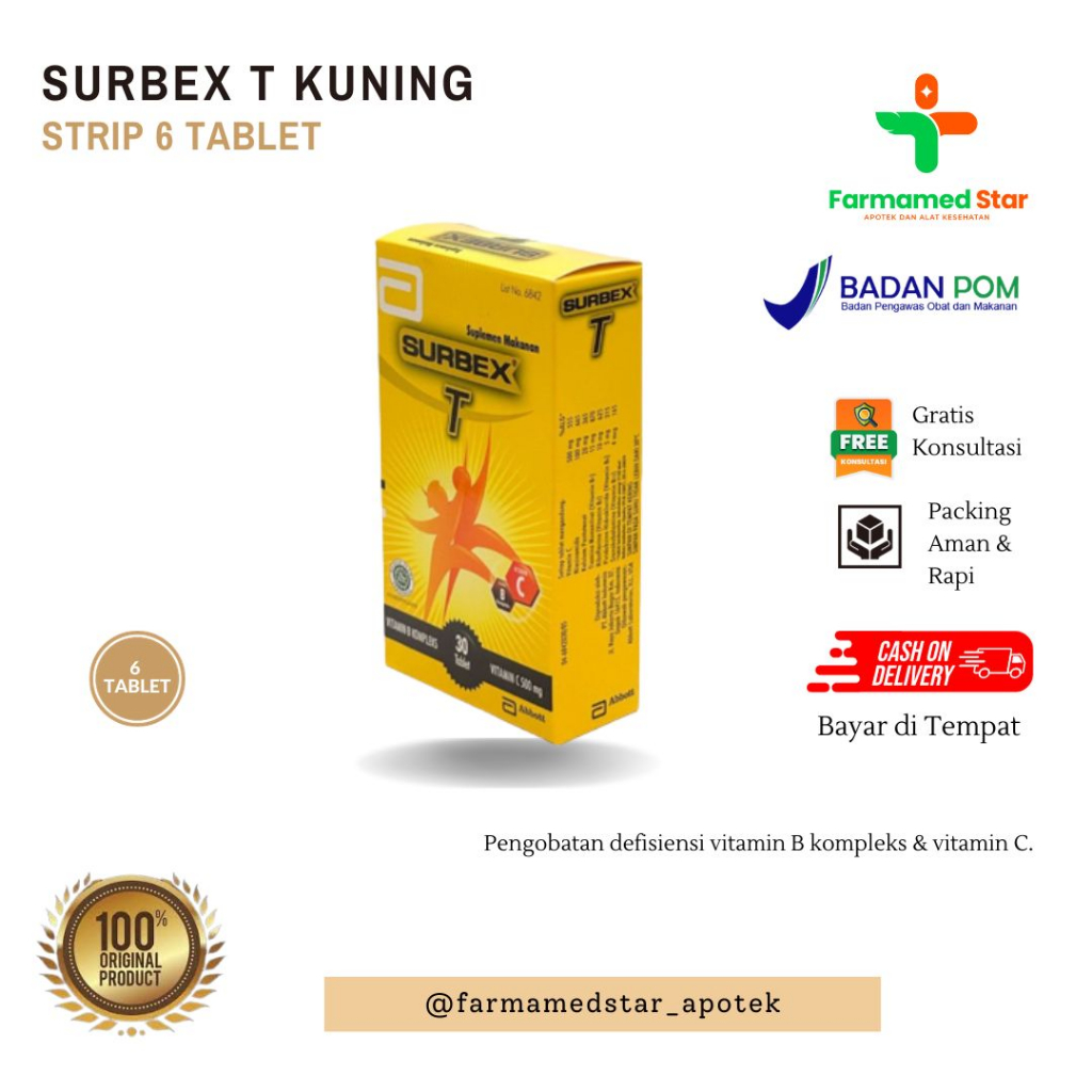 Jual SURBEX T KUNING STRIP 6 TABLET | Shopee Indonesia
