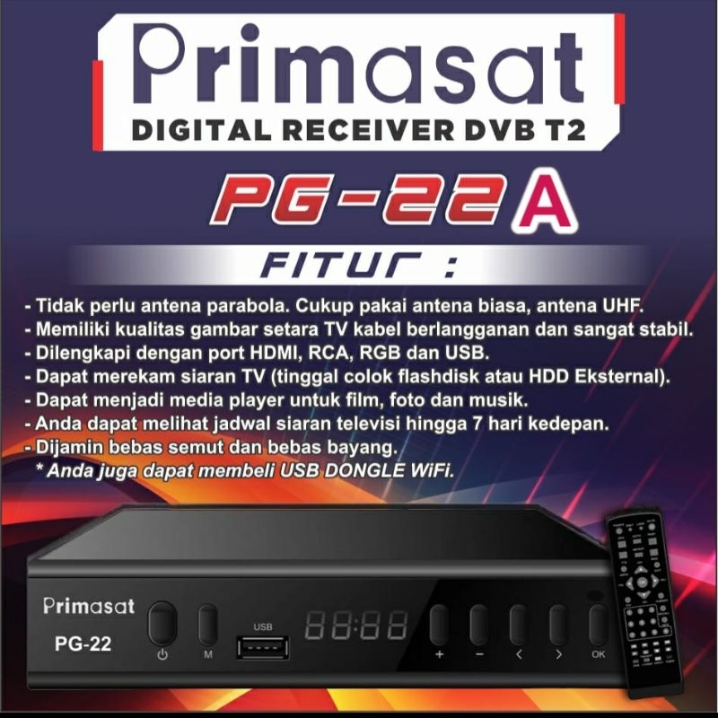 Jual SET UP BOX TV / RECEIVER STB / BODY BESI PRIMASAT PG 22A (FREE ...