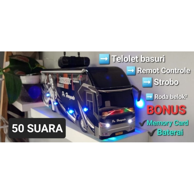 Jual Miniatur bus telolet basuri remot control bis mainan haeyanto sr2 ...