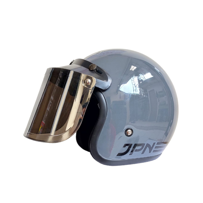 Jual Helm JPN ARC Modern Grey Glossy Gorilla Grey Kaca Datar Cembung ...