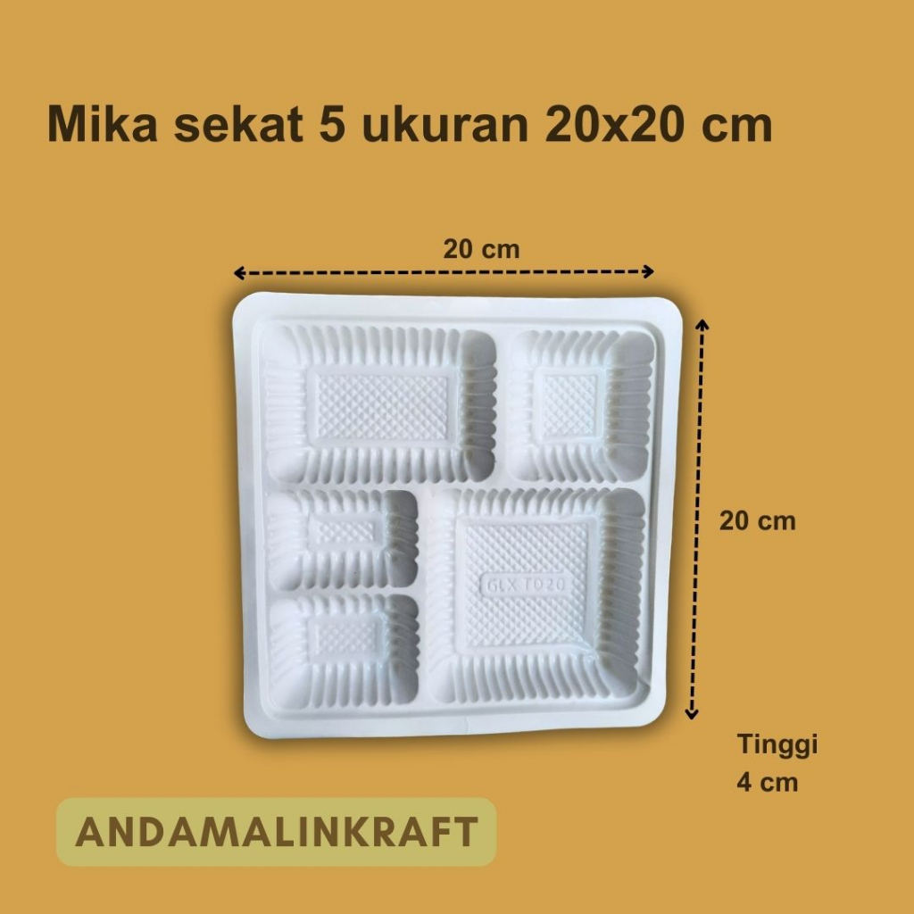 Jual Mika sekat 5 & Sekat 7 ukuran 20x20 cm 50 pcs | Shopee Indonesia