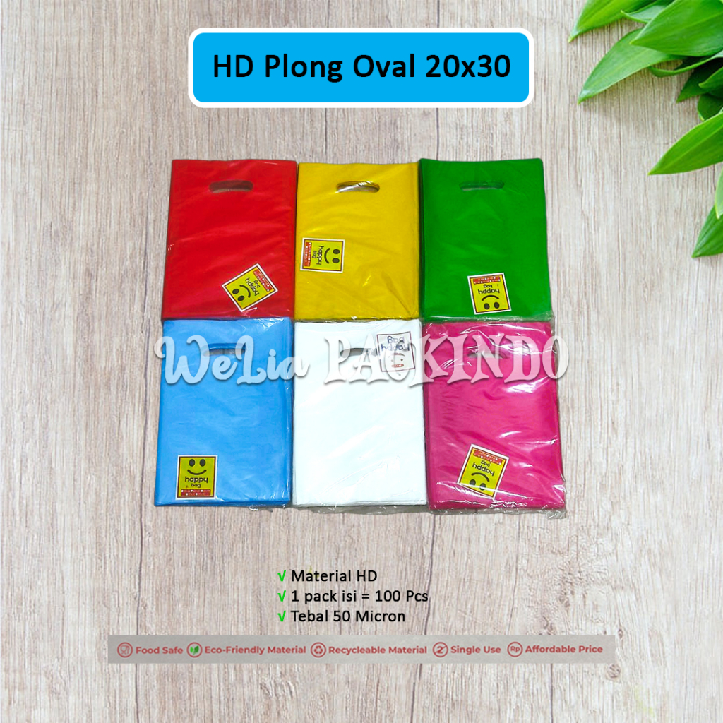Jual [100 PCS] 20x30 HD Plong Oval / Kantong Plastik Packing Warna ...