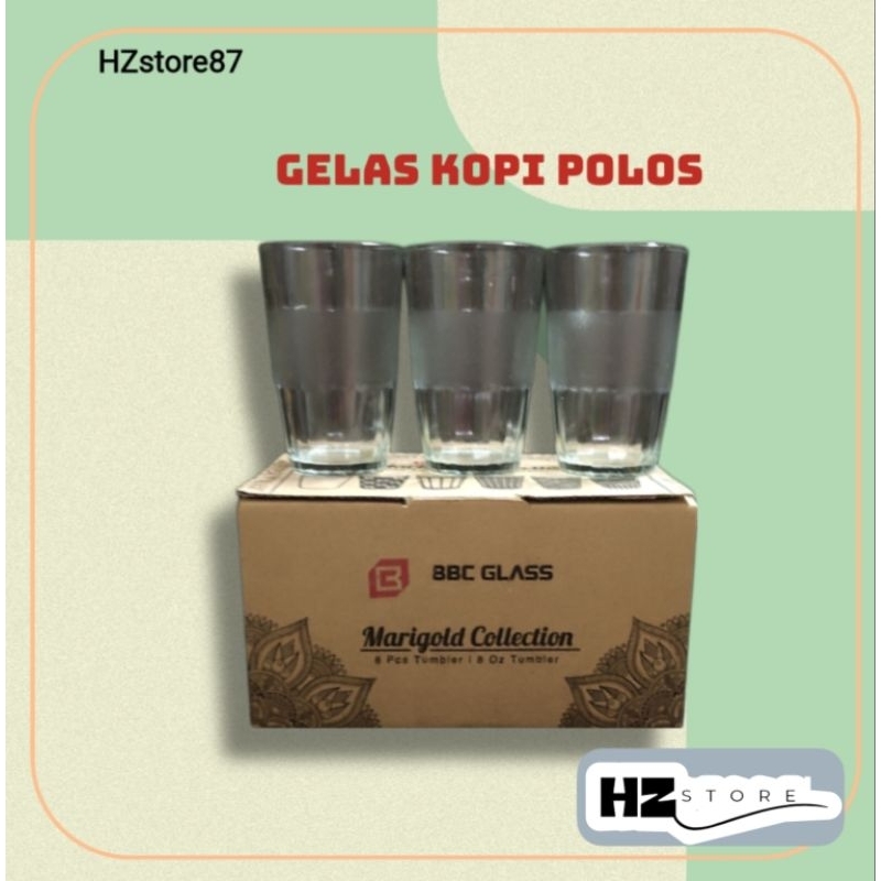 Jual [ 6 Pcs ] Gelas Kopi Polos/Gelas Beling BBC Glass Ukuran S ...