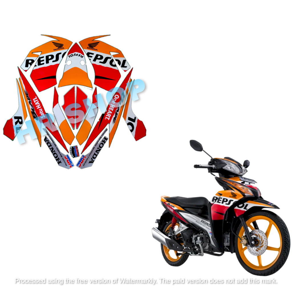 Jual STIKER STRIPING MOTOR HONDA BLADE REPSOL 110 2012 SEPASANG STANDAR ...