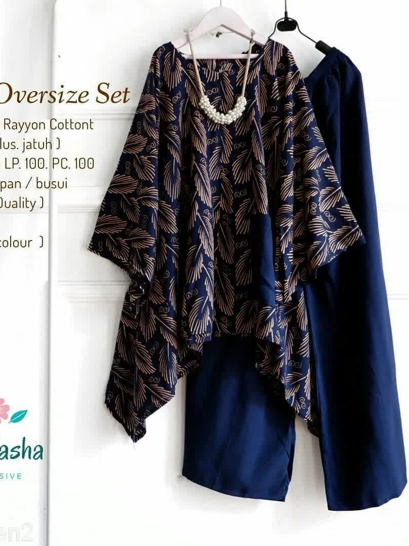 Jual One Set Baju Dan Celana Size Jumbo Busui Rayon Premium Motif ...