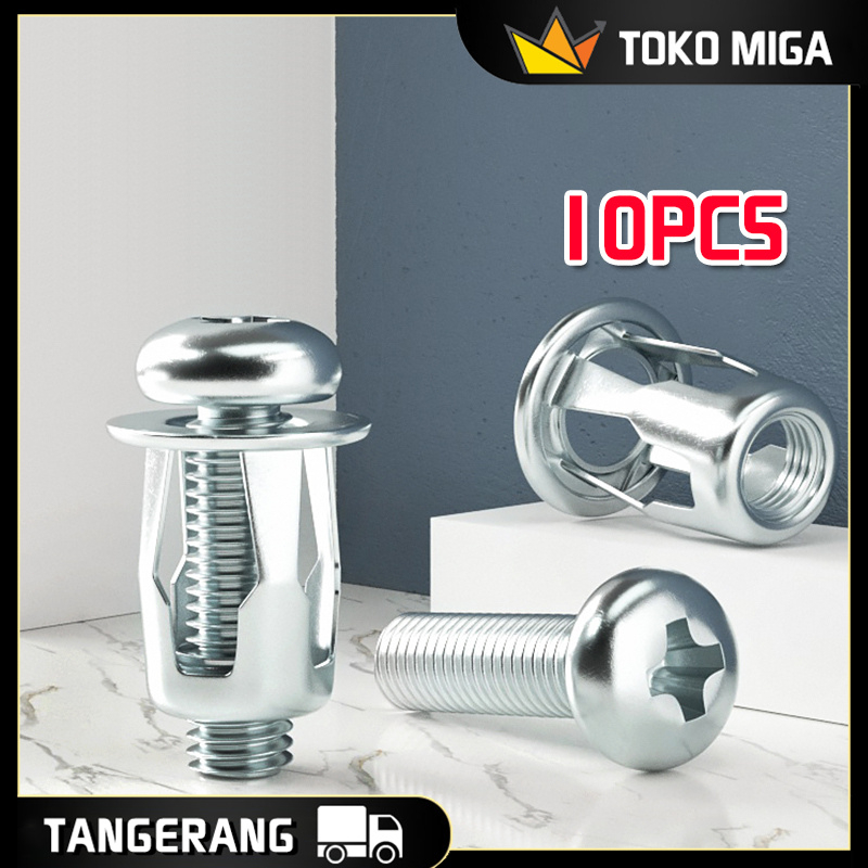 Jual Hollow Metal Wall Nut Baja Karbon Jack Nuts M5 M6 Petal Bolt Untuk ...